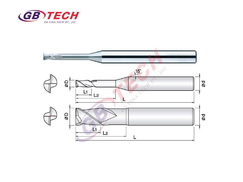 Mũi Dao Phay Trụ Cổ Dài